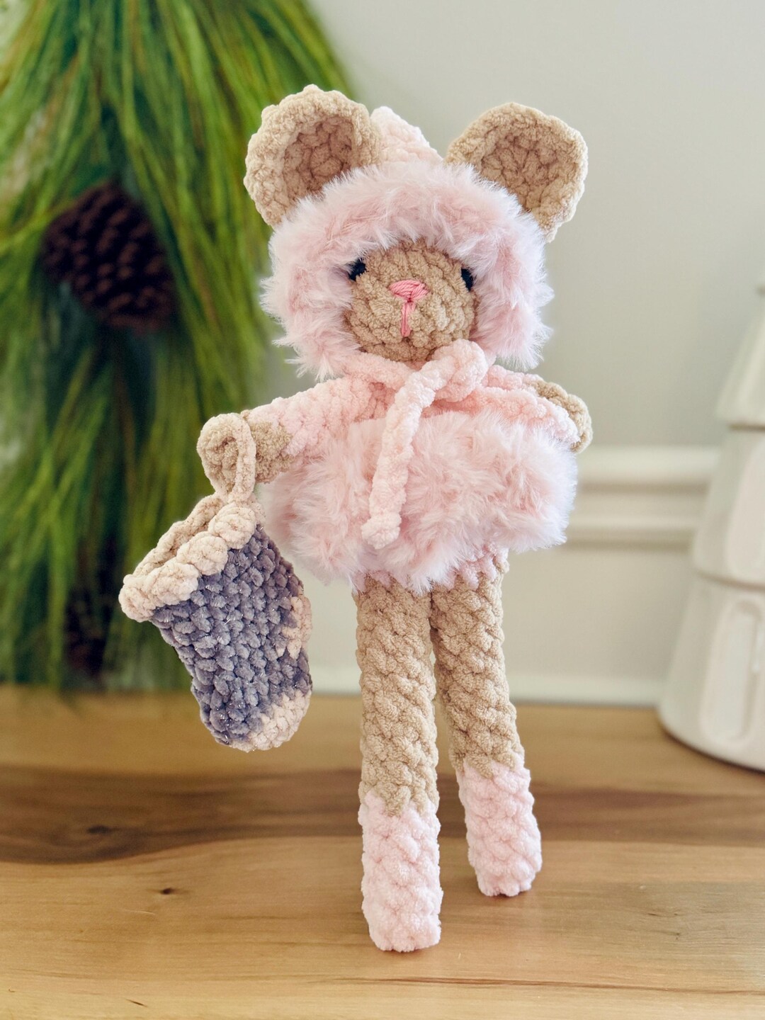 MADE TO ORDER Brie Mouse, Pink Ballerina Mouse Plushie, Brie Mouse in ...