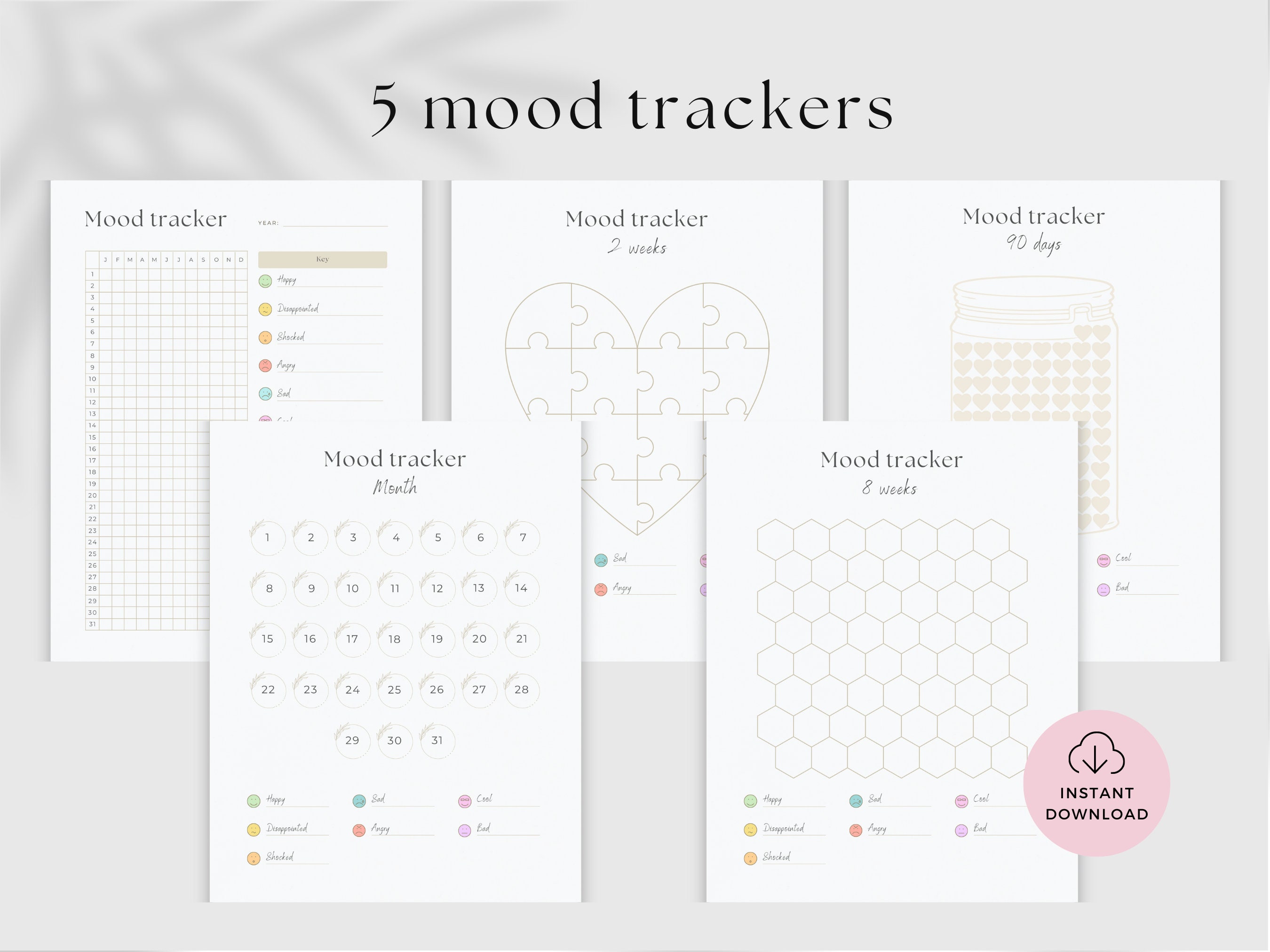 Mood Tracker Emotions Tracker Printable Cbt Worksheets Self - Etsy ...