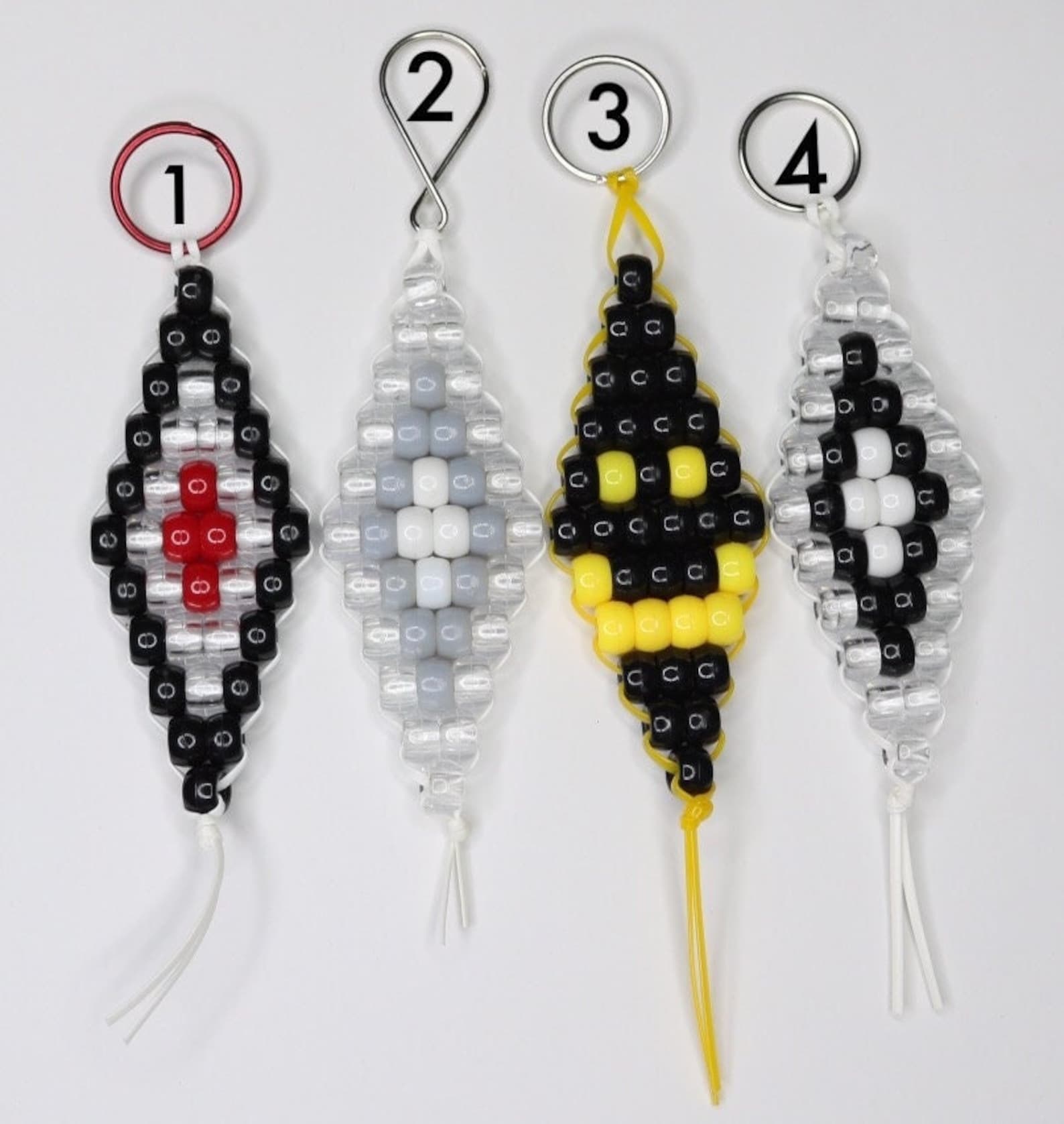 Diamond Pony Bead Keychain - Etsy