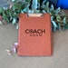 Custom Coach Name Engraved Leather Clipboard, Personalized Leather ...