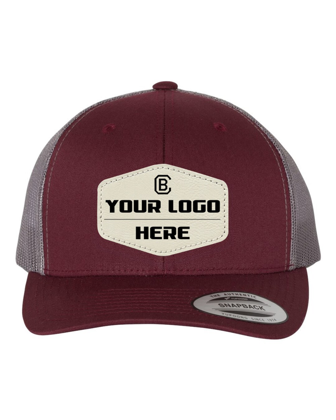 Custom Design Hat, Mesh Back Trucker Hat With Custom Leather Patch ...