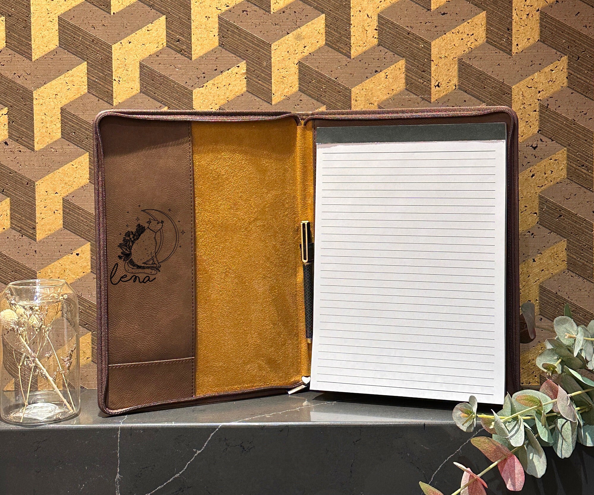 Custom Leather Portfolio Couple Initials Leather Portfolio - Etsy