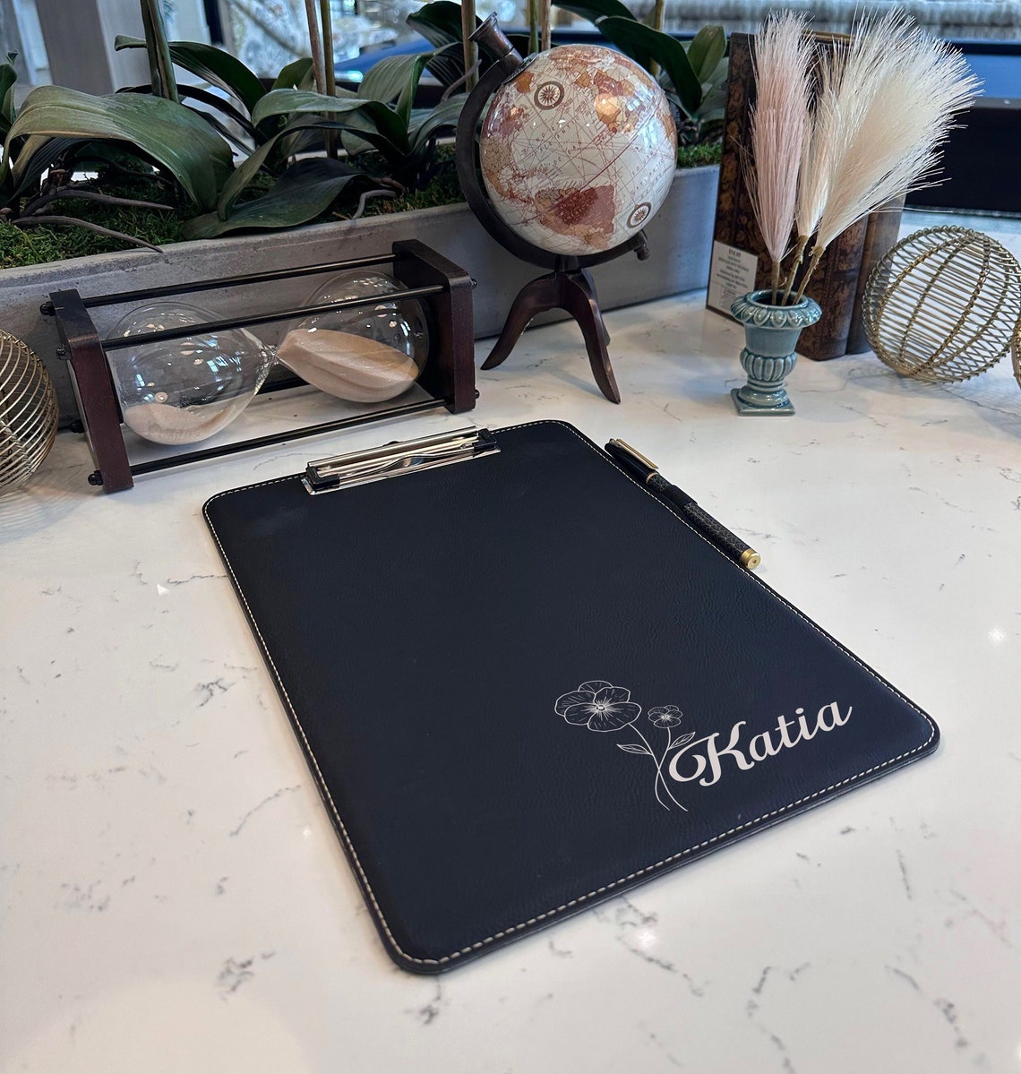 Birth Month Flower Engraved Clipboard Custom Name Clipboard - Etsy