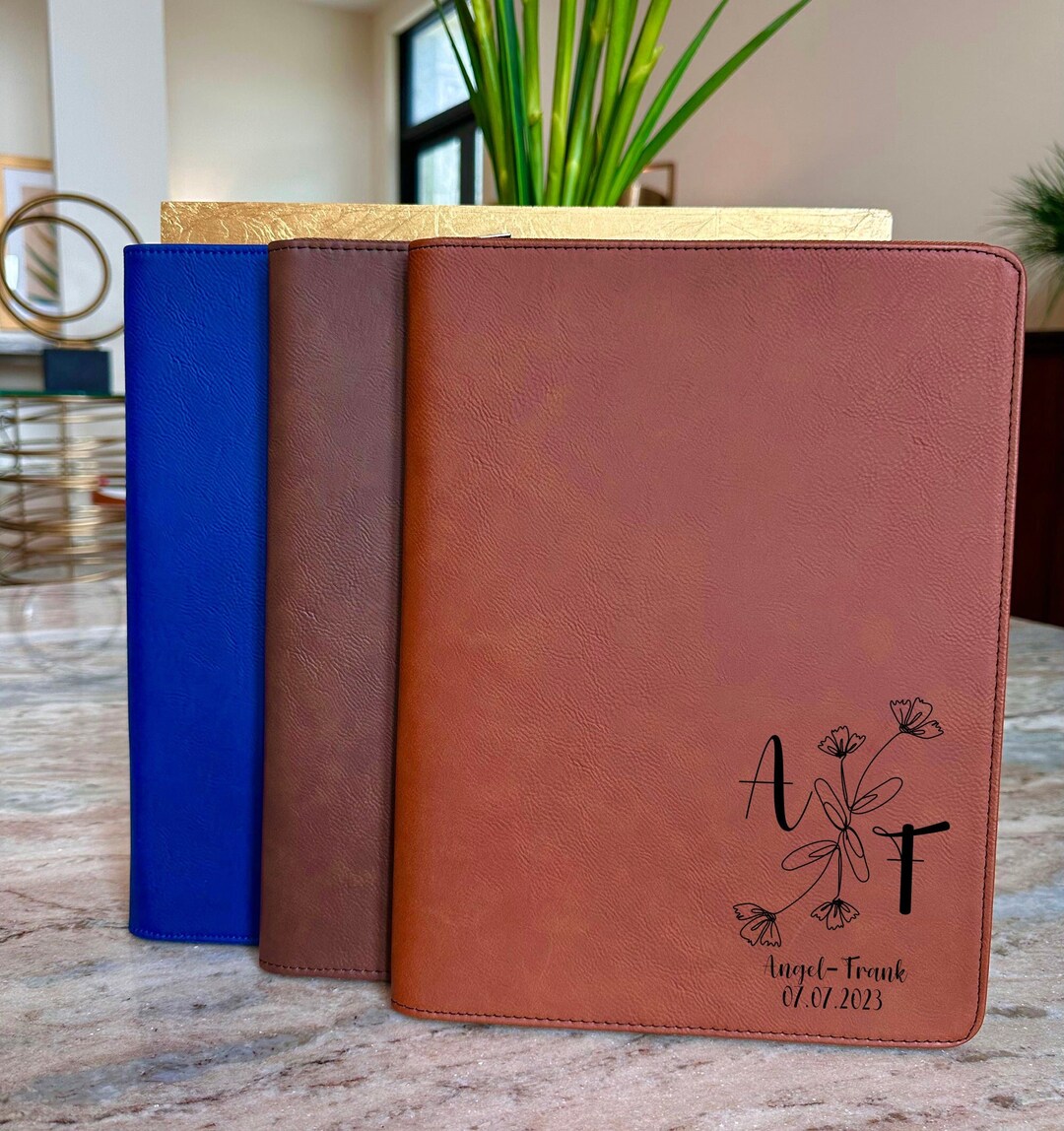 Custom Leather Portfolio Couple Initials Leather Portfolio - Etsy