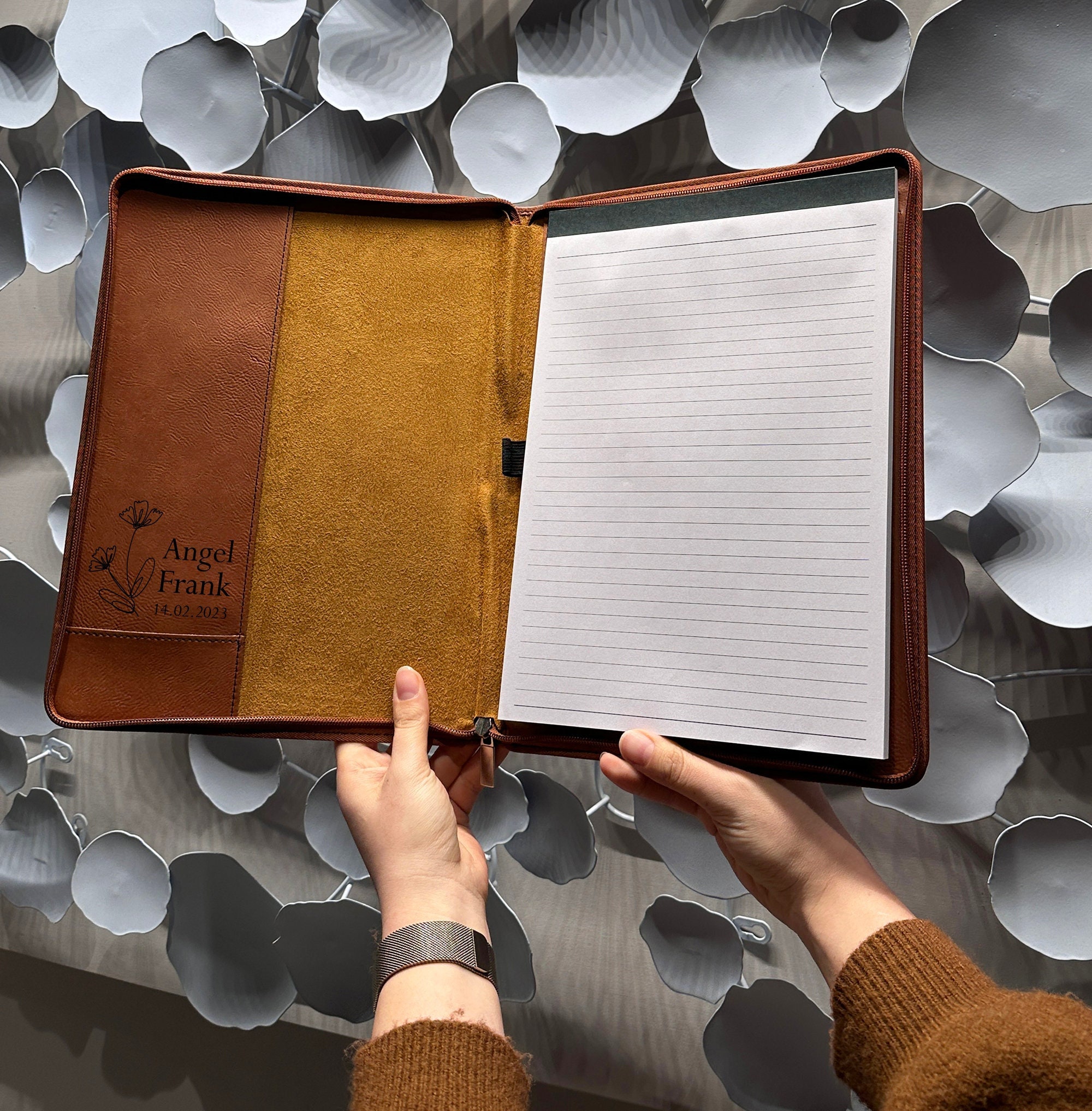 Custom Leather Portfolio Couple Initials Leather Portfolio - Etsy