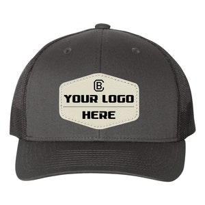 Custom Design Hat, Mesh Back Trucker Hat With Custom Leather Patch ...