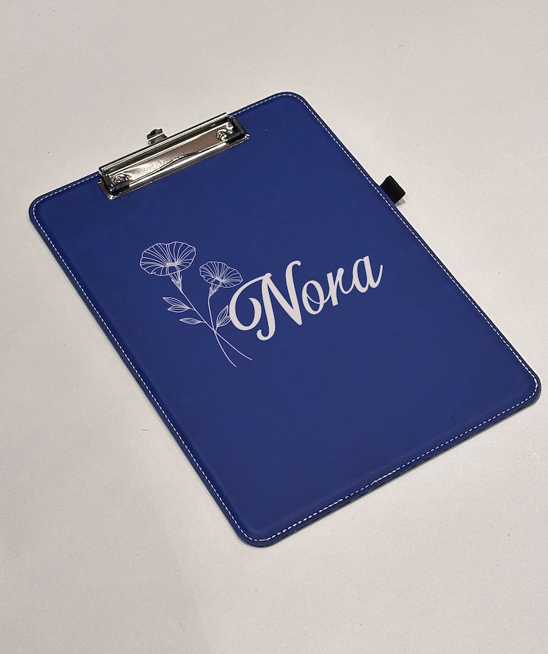 Birth Month Flower Engraved Clipboard Custom Name Clipboard Engraved ...