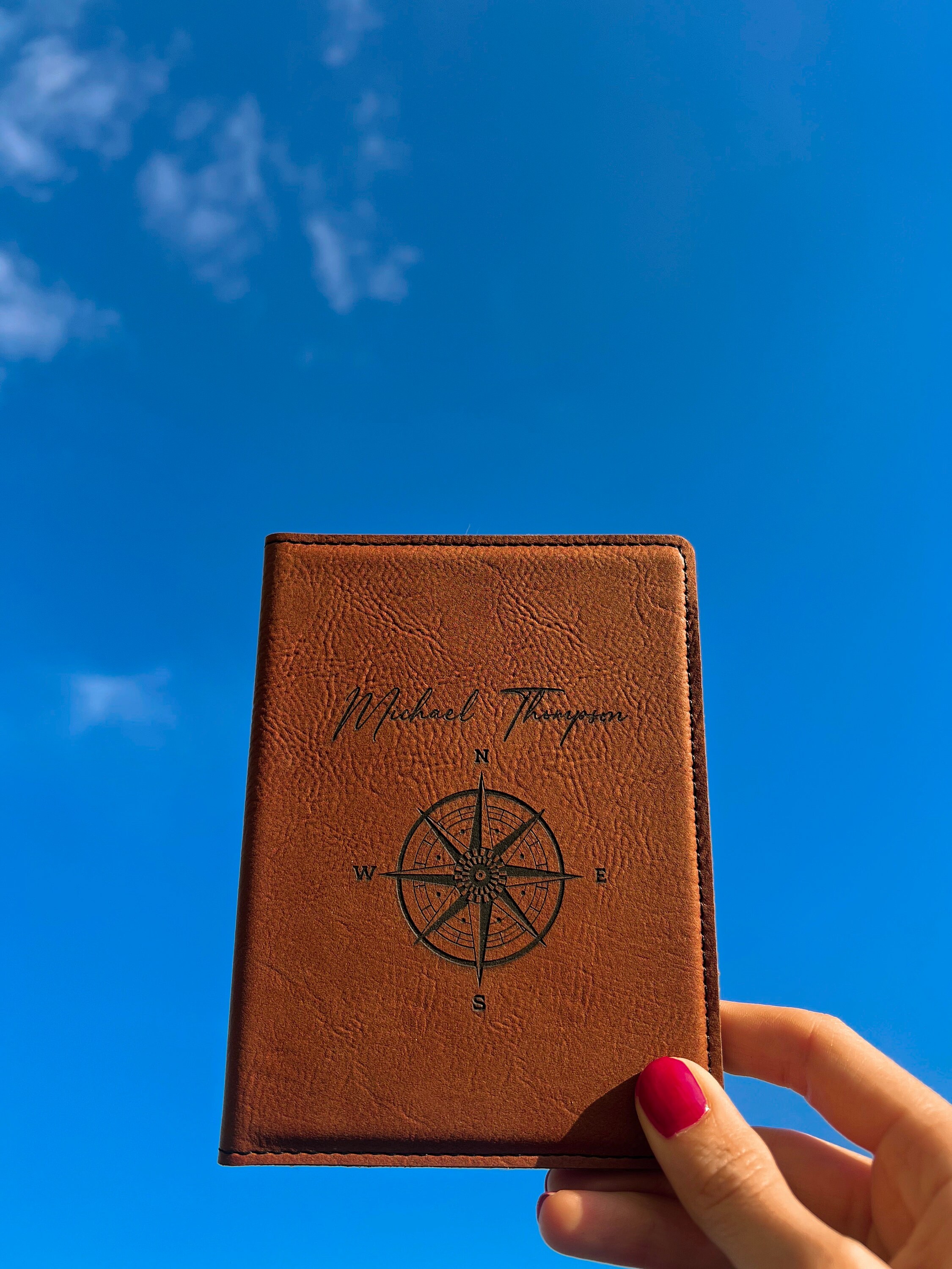 Personalized Name Engraved Leather Passport Holder, Custom Passport ...