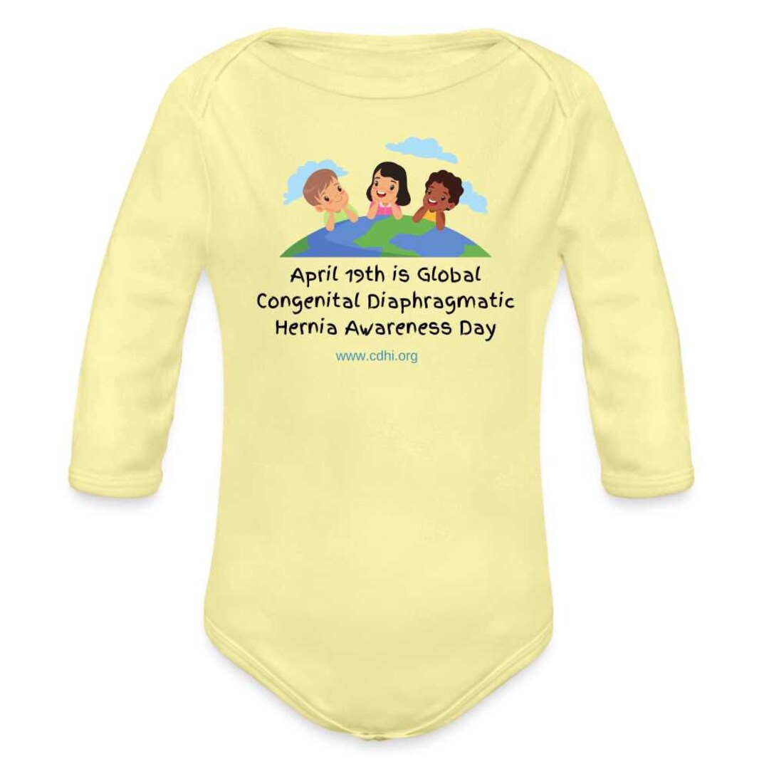 April 19th is CDH Awareness Day Organic Long Sleeve Baby Bodysuit - Etsy