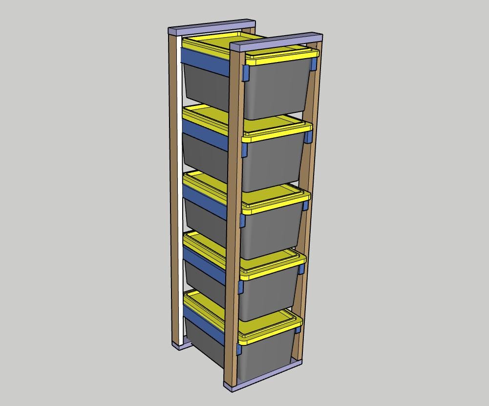 DIY 2x4 Storage Rack Build Plan – Fits Five 27-gallon Totes | Beginner ...