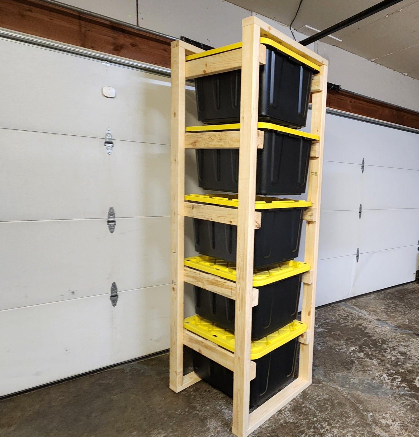 DIY 2x4 Storage Rack Build Plan – Fits Five 27-gallon Totes | Beginner ...