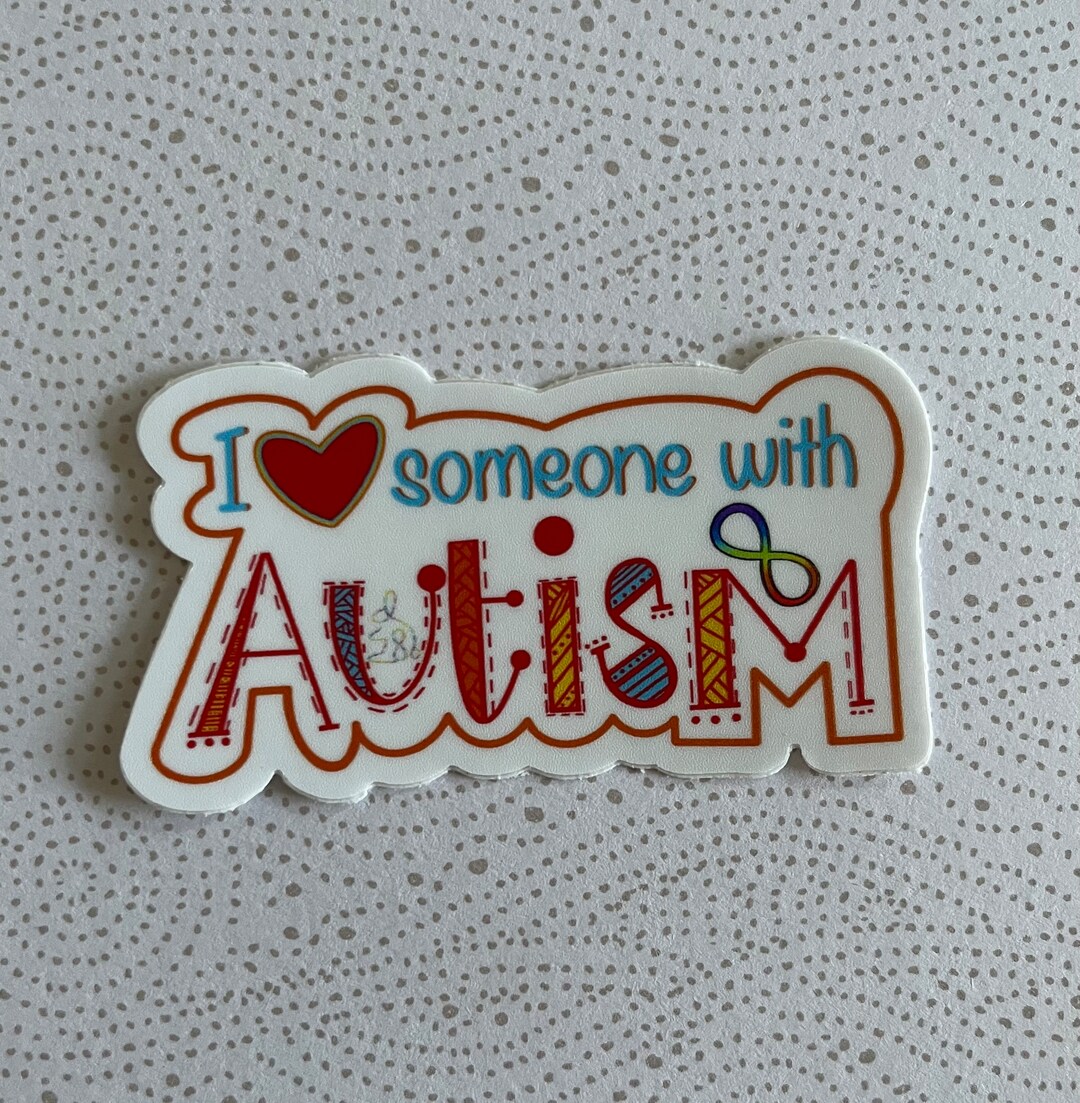 I Love Someone With Autism Vinyl Sticker Cute Stickers for Water Bottle ...