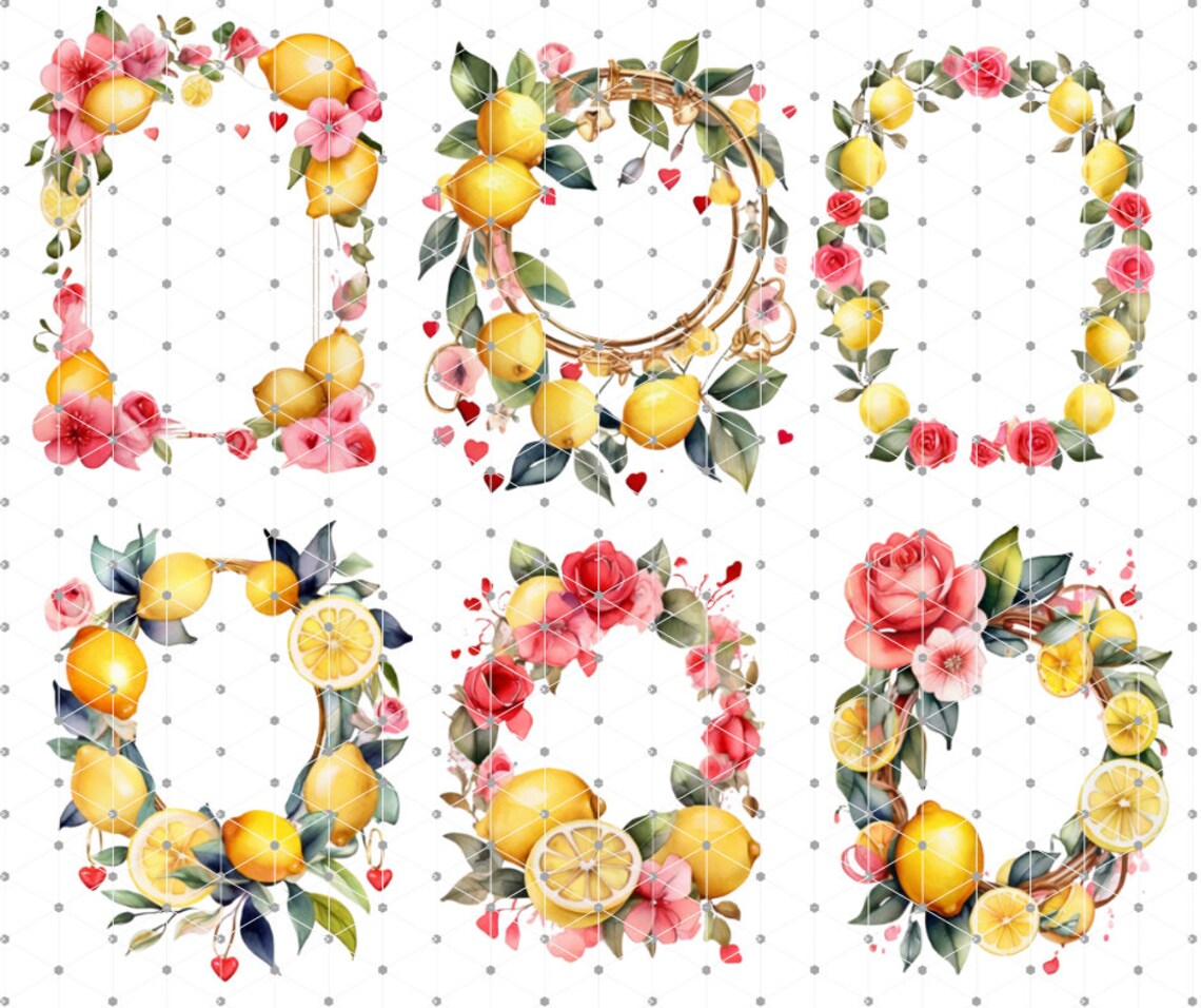 Lemon Clipart Bundle, Watercolor PNG, Lemonade Stand, Citrus Fruit ...