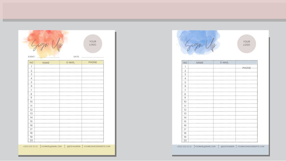 Editable Sign up Sheet Template, Printable Sign up Template, Event Sign ...