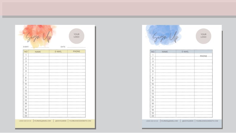 Editable Sign up Sheet Template, Printable Sign up Template, Event Sign ...