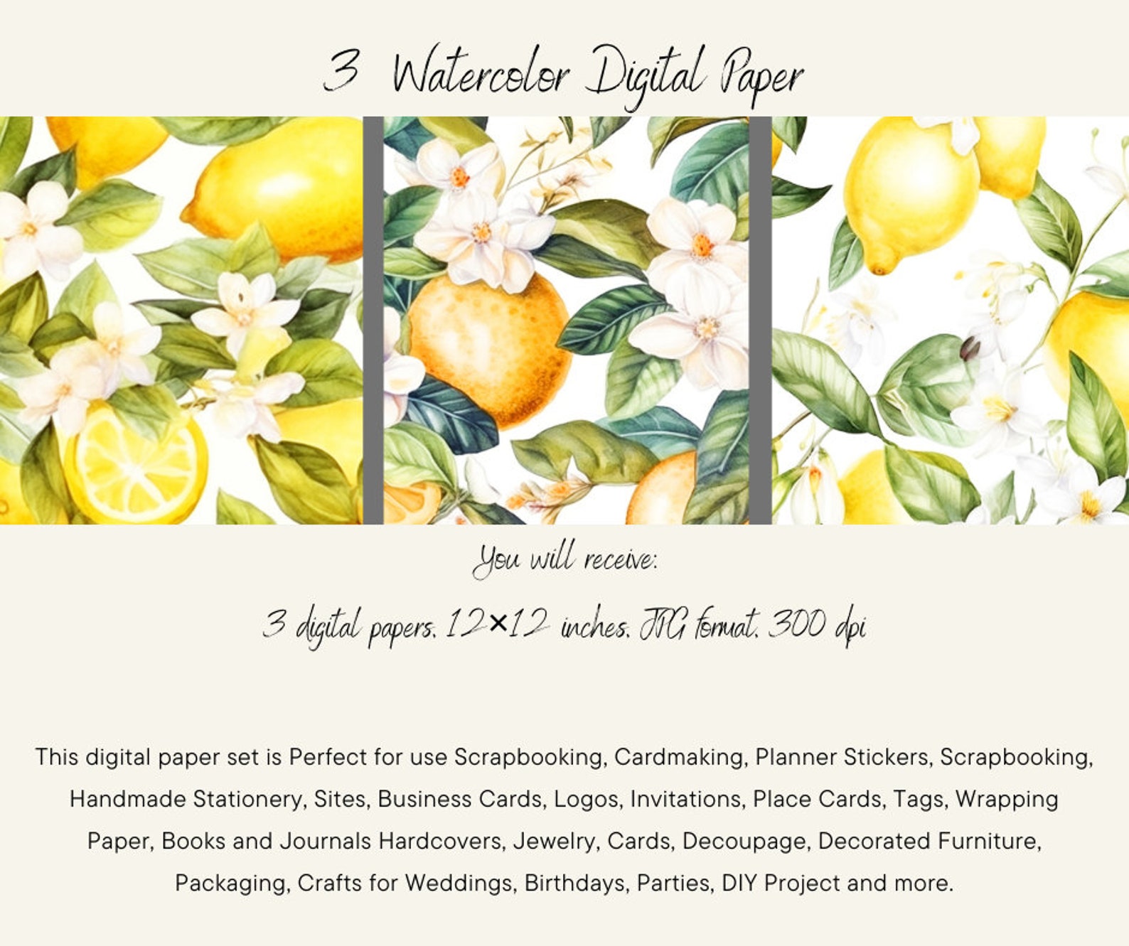 Lemon Clipart Bundle, Watercolor PNG, Lemonade Stand, Citrus Fruit ...