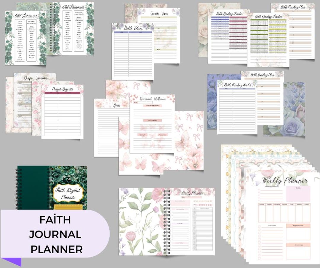 Faith Planner Bible Journal Printable, Digital Download, Instant ...