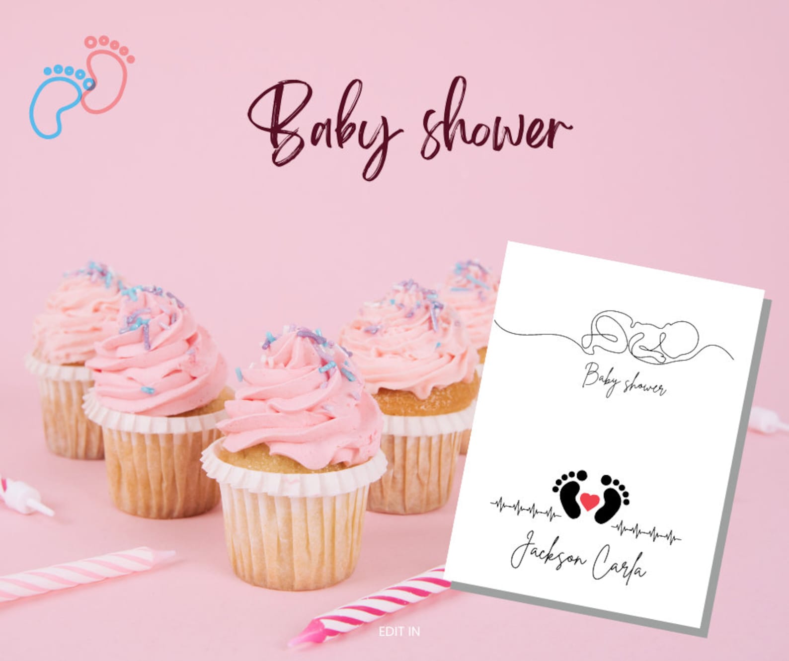 Personalized Baby Footprint Kit for Newborn Foot Feet Print Keepsake ...