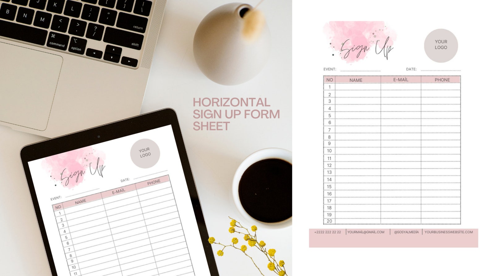 Editable Sign up Sheet Template, Printable Sign up Template, Event Sign ...