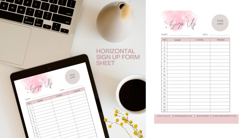 Editable Sign up Sheet Template, Printable Sign up Template, Event Sign ...