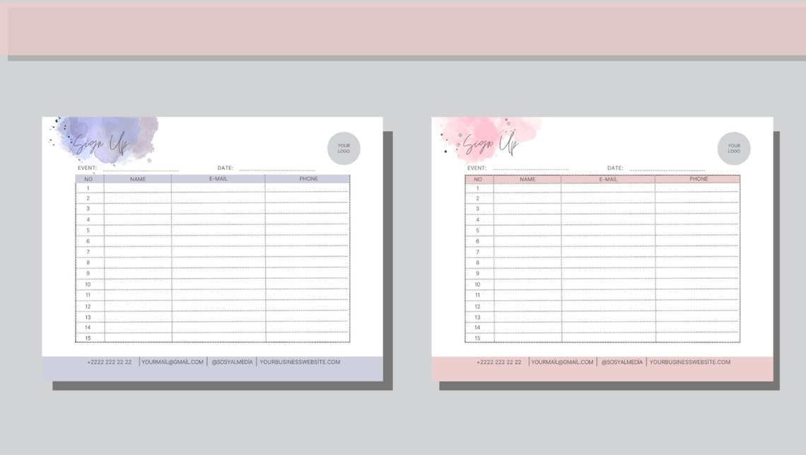 Editable Sign up Sheet Template, Printable Sign up Template, Event Sign ...