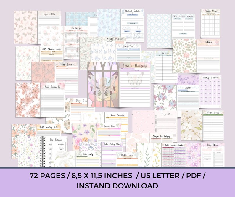 Faith Planner Bible Journal Printable, Digital Download, Instant ...