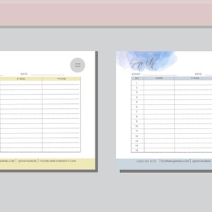 Editable Sign up Sheet Template, Printable Sign up Template, Event Sign ...