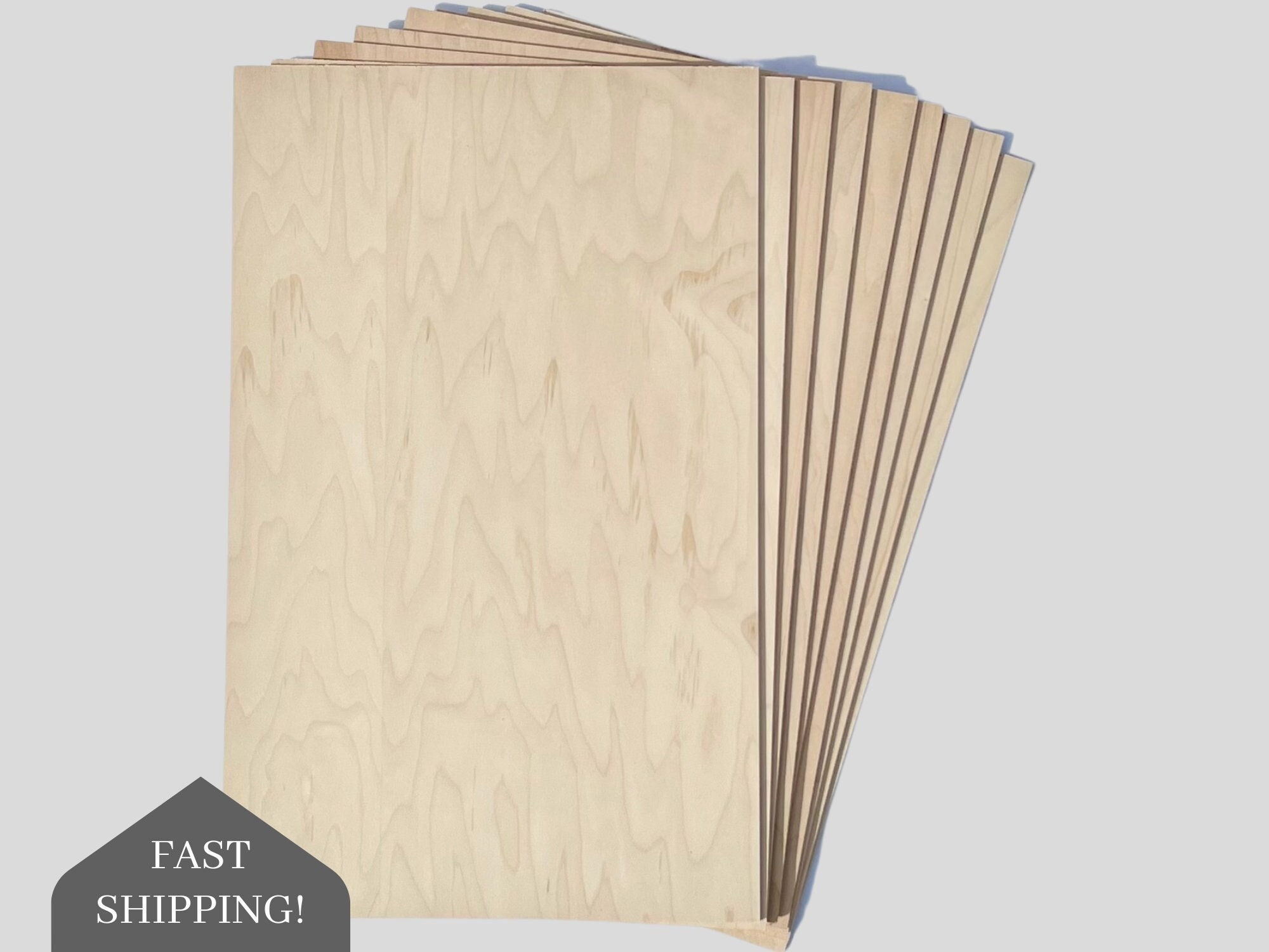 1/4" Maple Plywood, 5.2mm 12x19 Wood Sheets, Glowforge, 10 Sheets, CNC ...