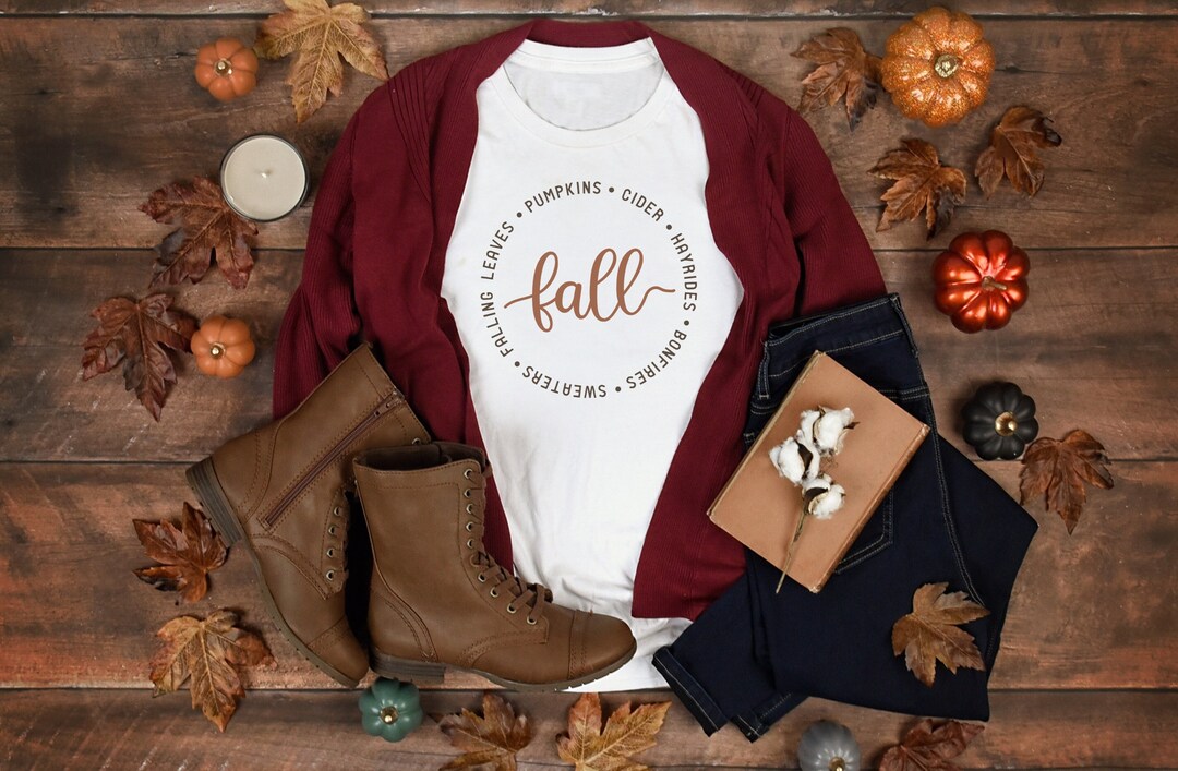 Fall Words, First Day of Fall, Fall Teacher Shirt, Fall Shirt, Autumn ...