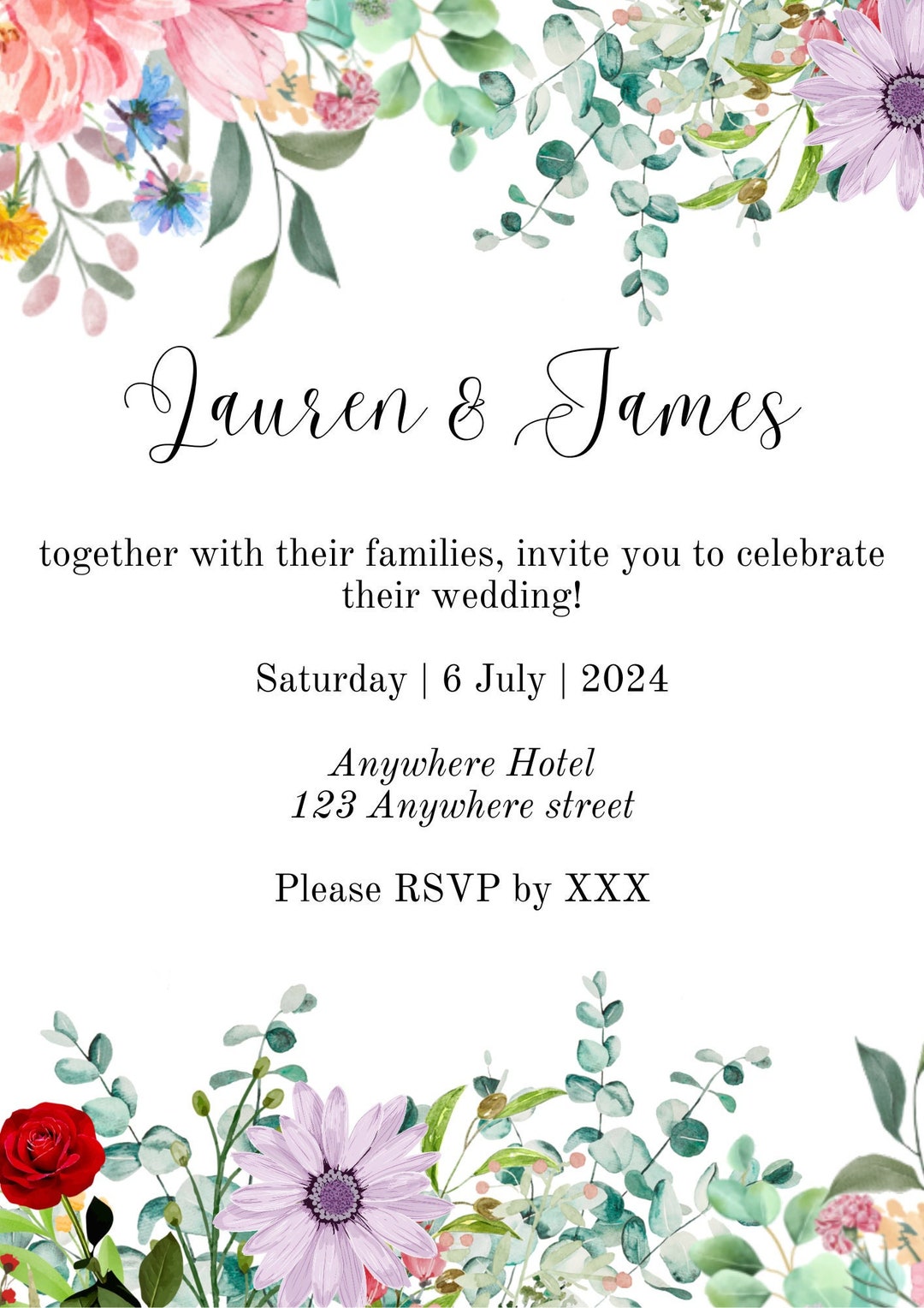 Wedding Invite | Template | Wedding Invite Template | Template ...