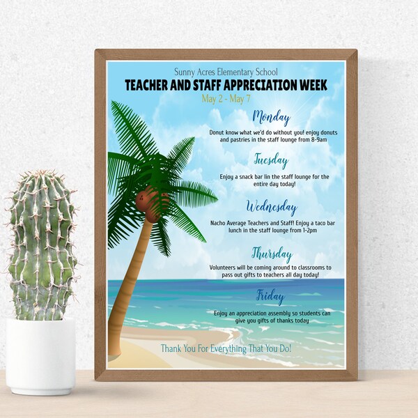 Teacher Appreciation Beach Theme - Etsy