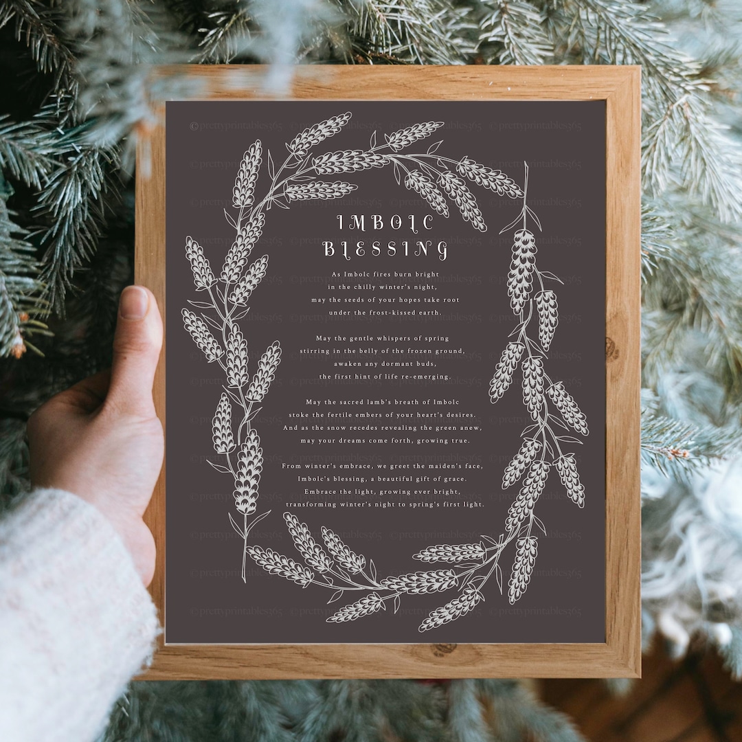 Imbolc Art, Winter Imbolc Blessings Poem Decor, Imbolc Blessings Pagan ...