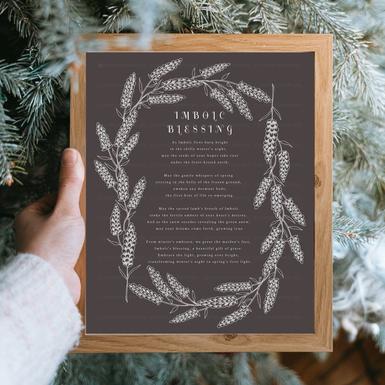 Imbolc Art, Winter Imbolc Blessings Poem Decor, Imbolc Blessings Pagan ...