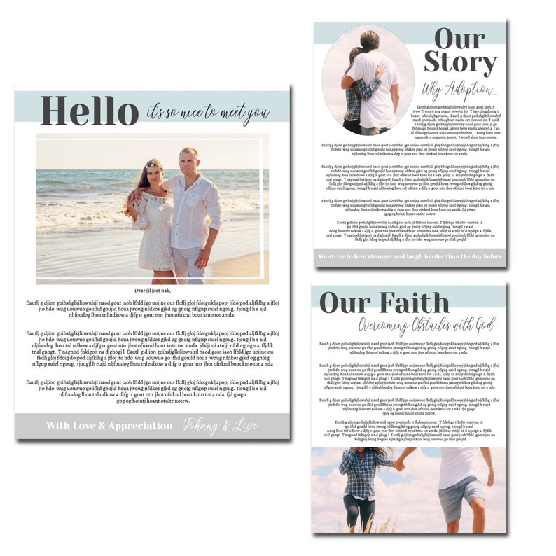 Adoption Profile Book Editable Templates, All About Us Family Profile ...