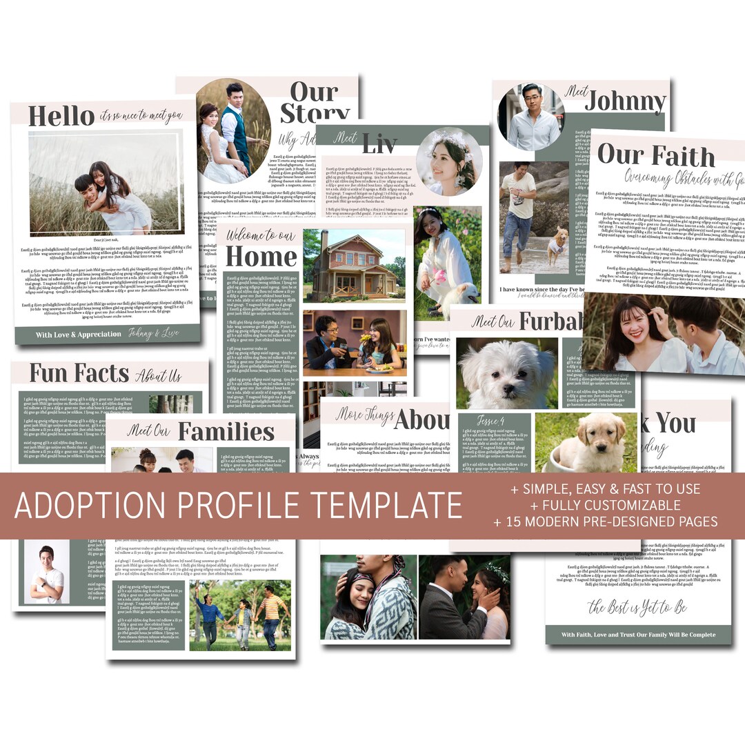 Adoption Profile Book Editable Templates, All About Us Family Profile ...