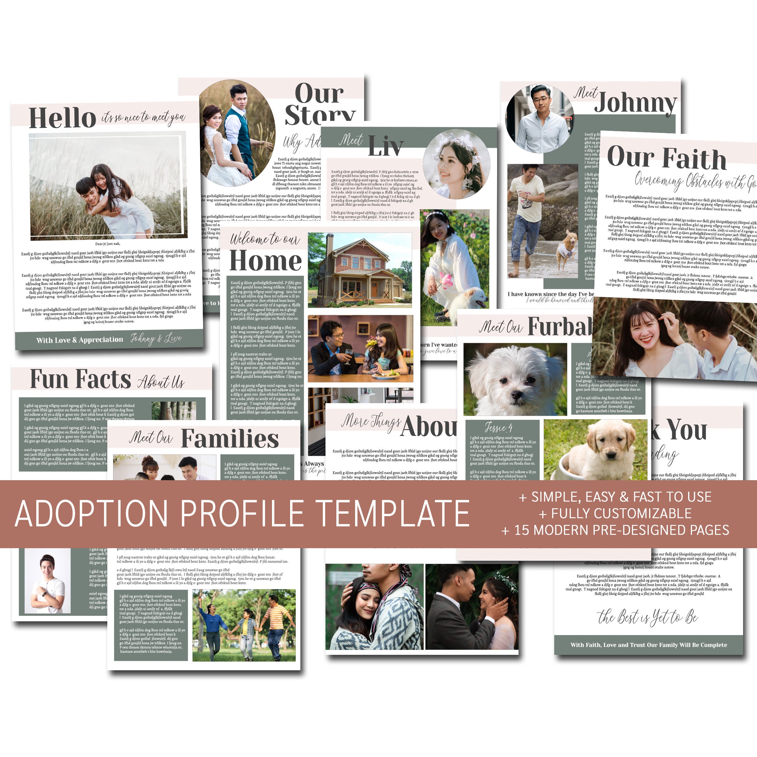 Adoption Profile Book Editable Templates, All About Us Family Profile ...