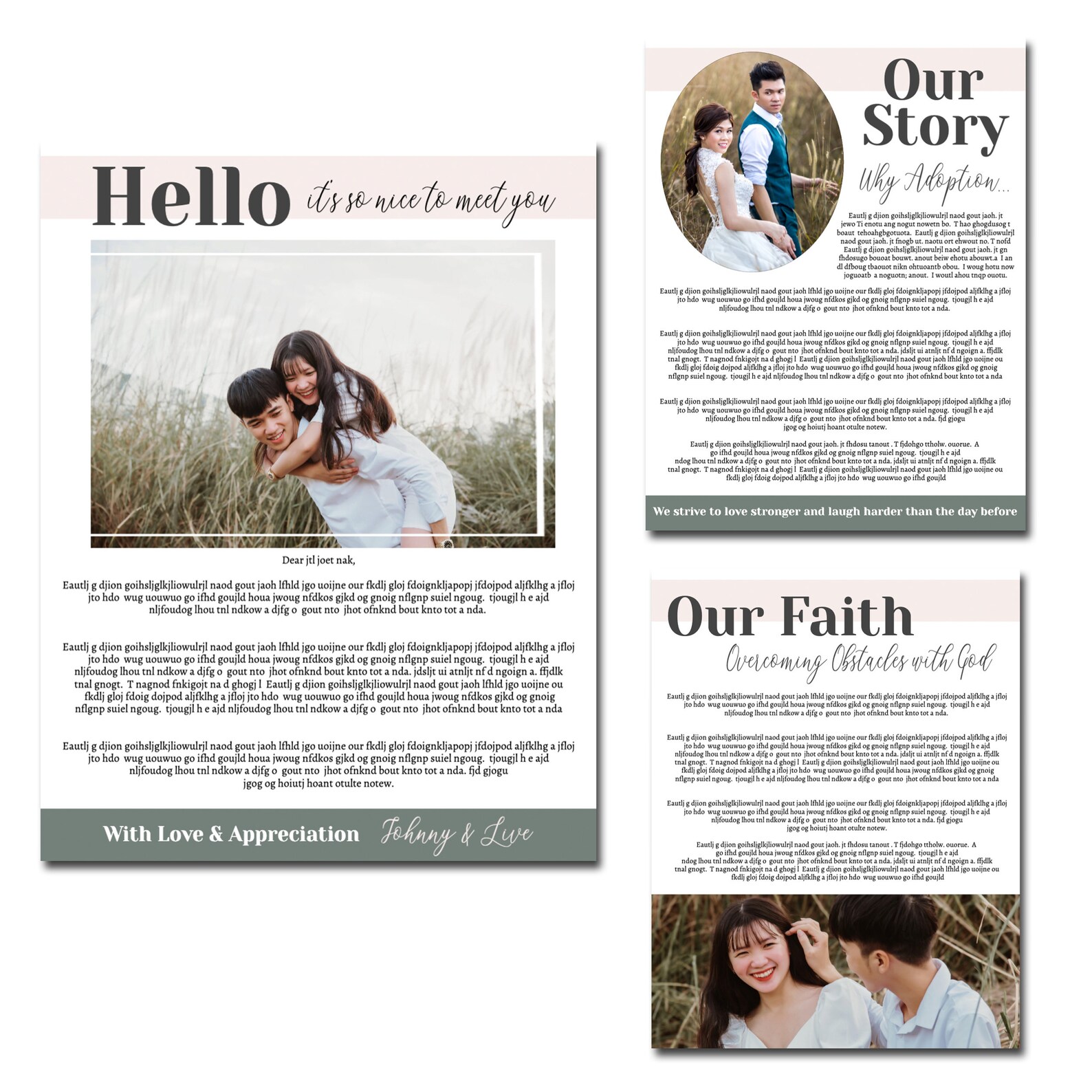 Adoption Profile Book Editable Templates, All About Us Family Profile ...