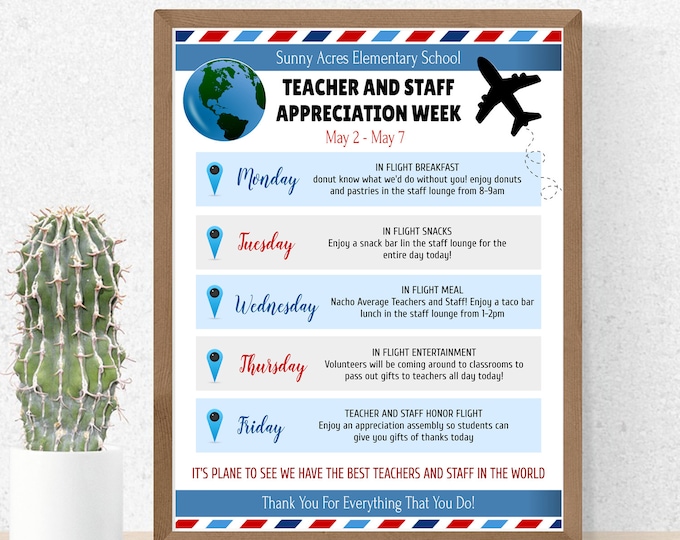 80s 90s Theme Teacher Appreciation Week Itinerary, Retro Throwback Old ...