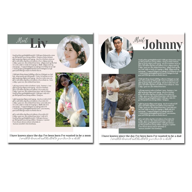 Adoption Profile Book Editable Templates, All About Us Family Profile ...