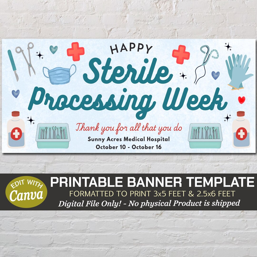 Sterile Processing Week Appreciation Banner, SPD Tech Appreciation Day ...