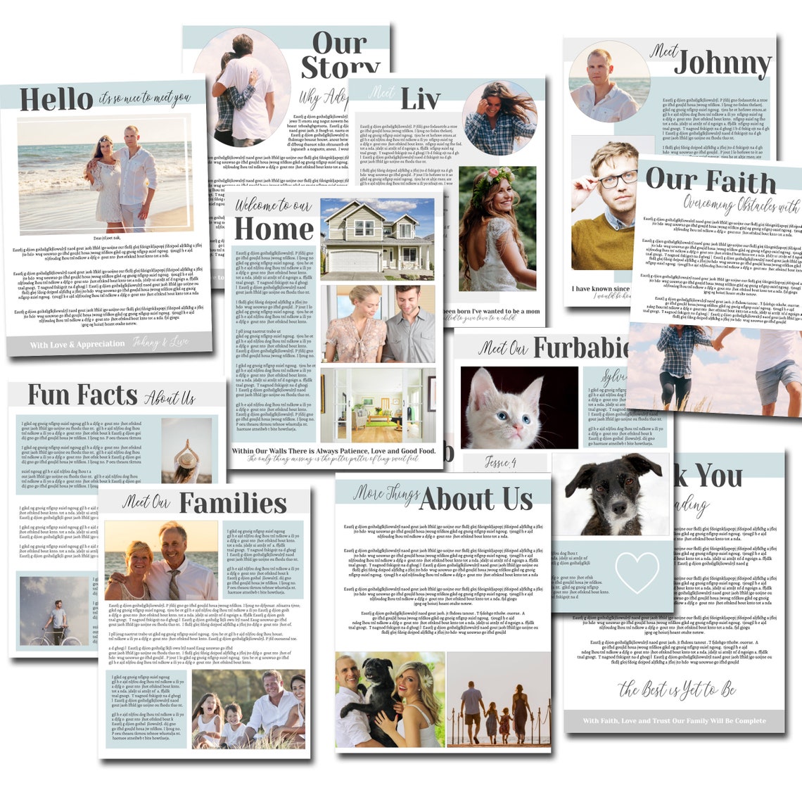 Adoption Profile Book Editable Templates, All About Us Family Profile ...