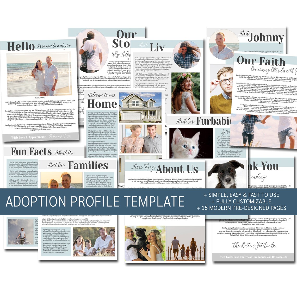 Adoption Profile Book Editable Templates, All About Us Family Profile ...