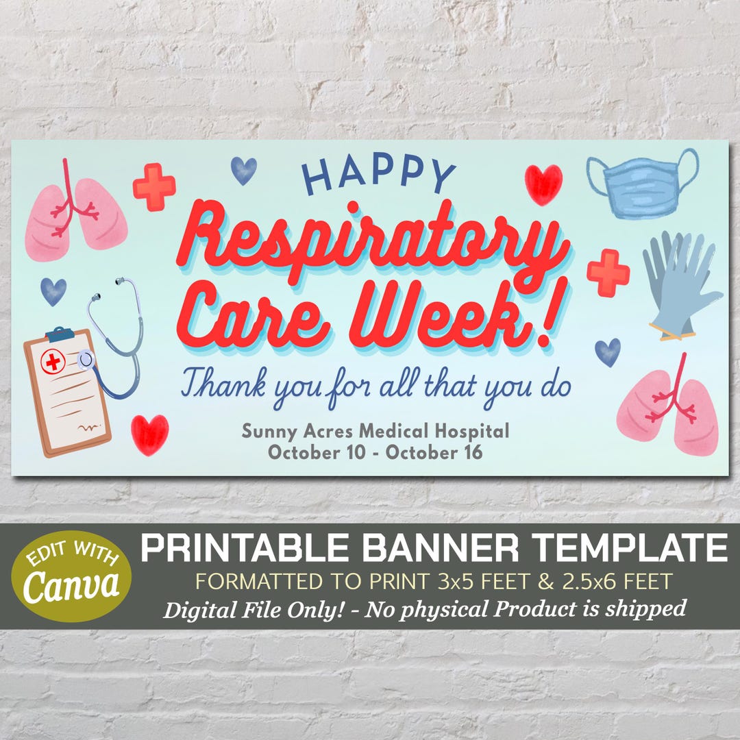 Respiratory Care Week Appreciation Banner Template, Respiratory ...