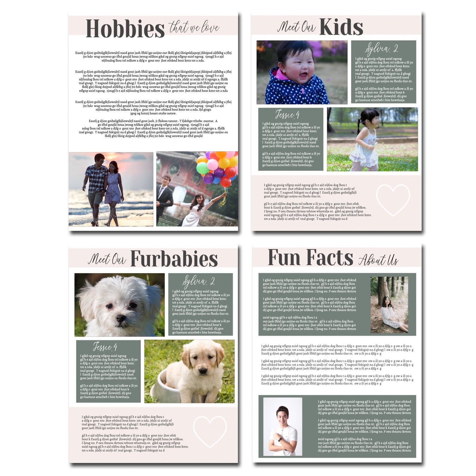 Adoption Profile Book Editable Templates, All About Us Family Profile ...