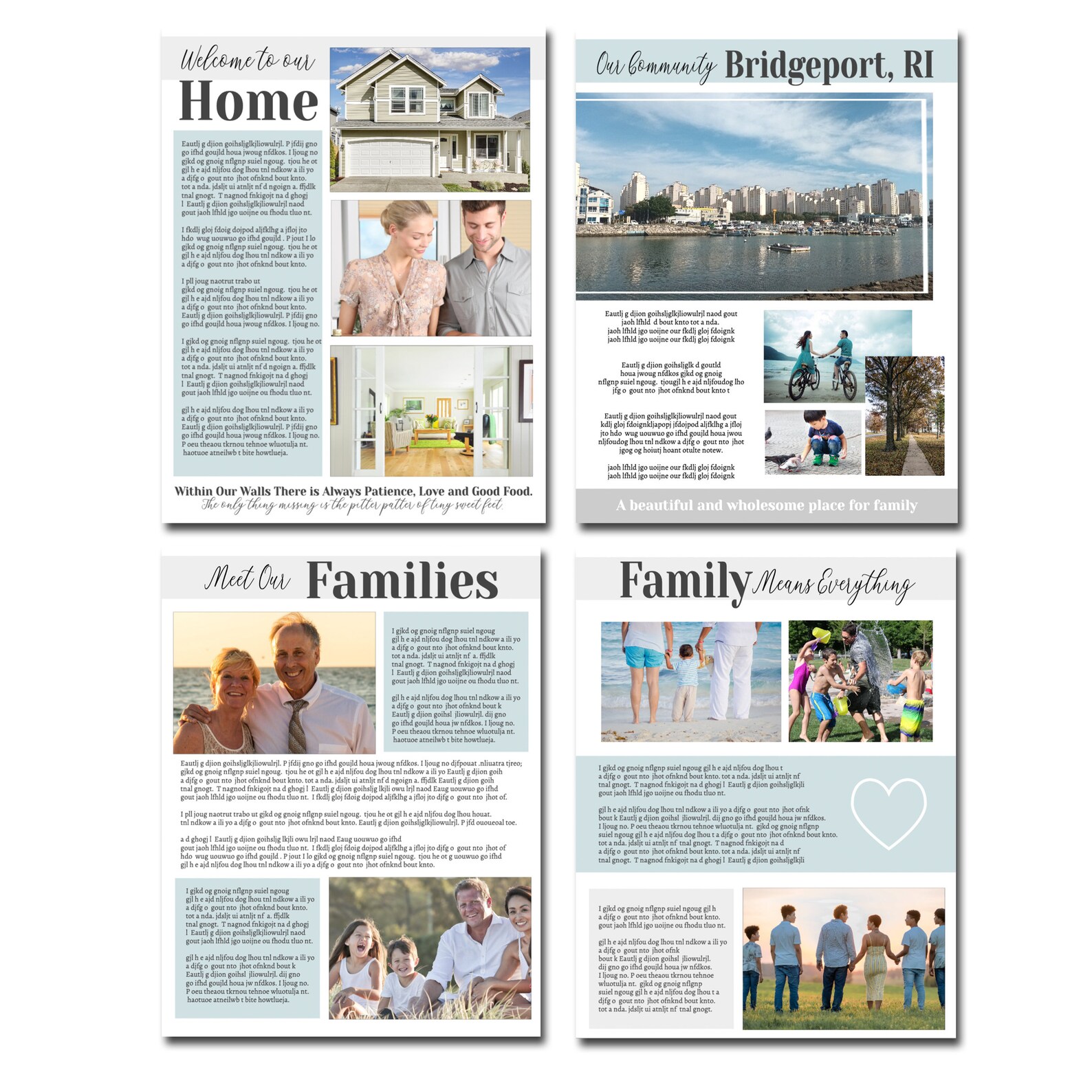 Adoption Profile Book Editable Templates, All About Us Family Profile ...