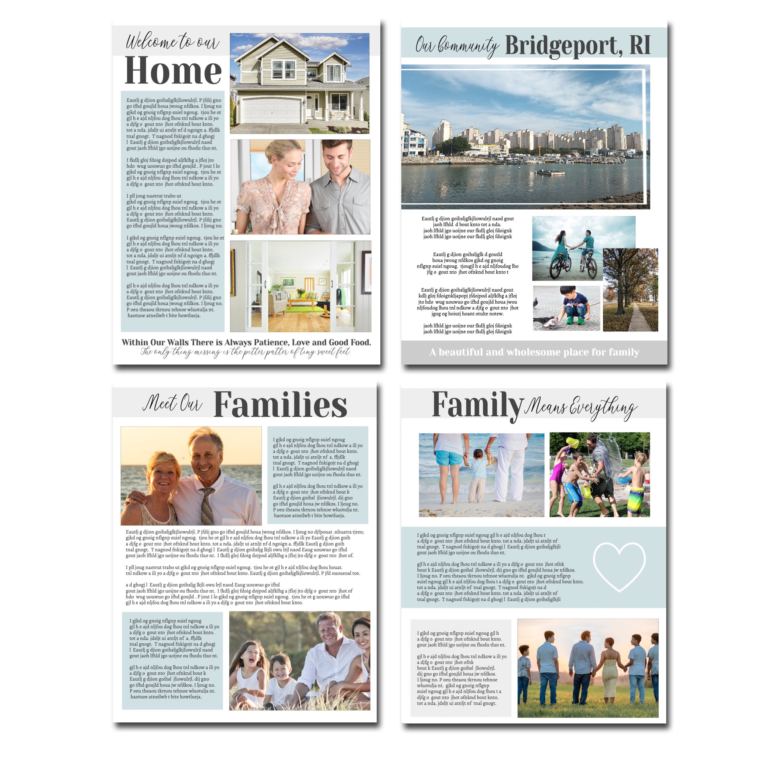 Adoption Profile Book Editable Templates, All About Us Family Profile ...