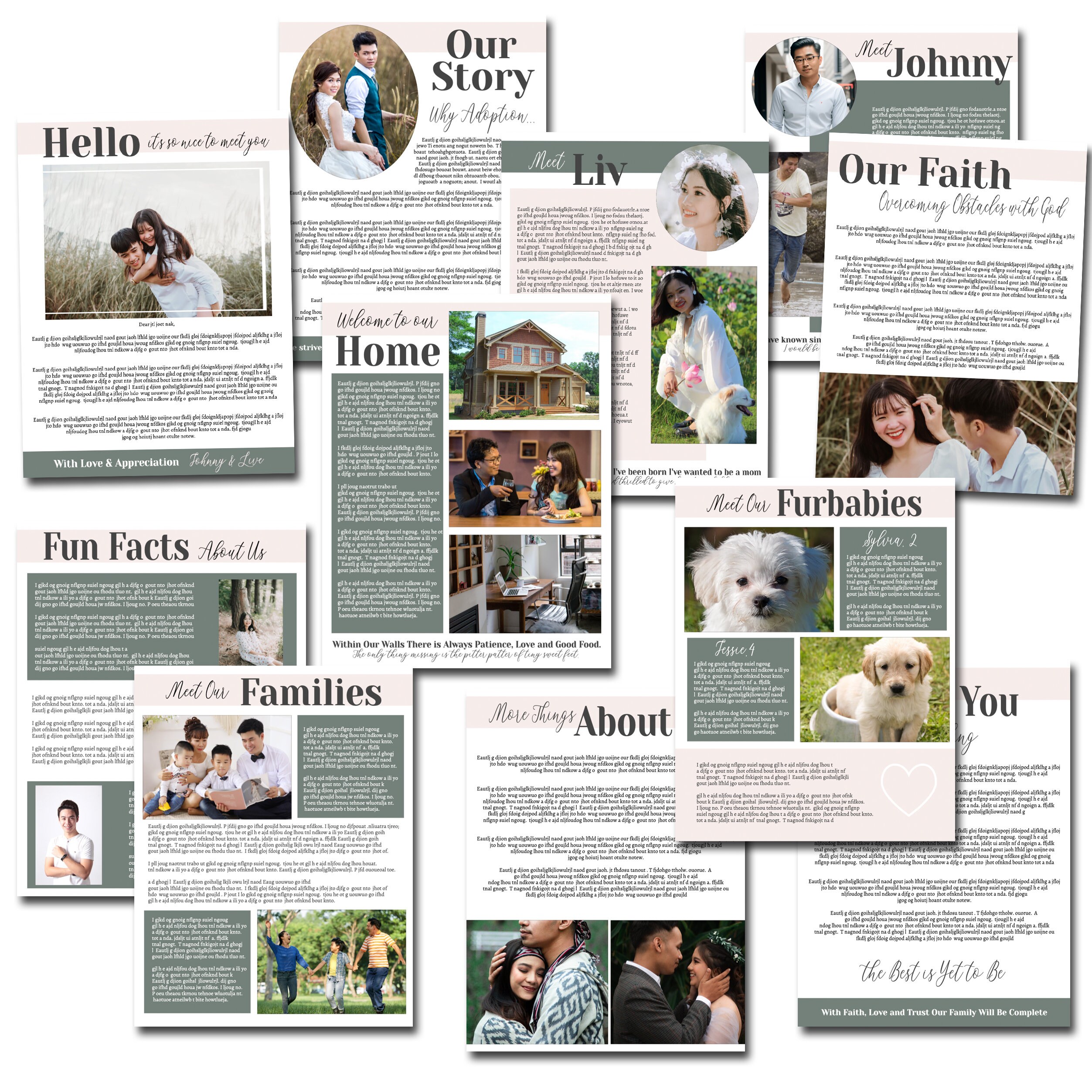 Adoption Profile Book Editable Templates, All About Us Family Profile ...