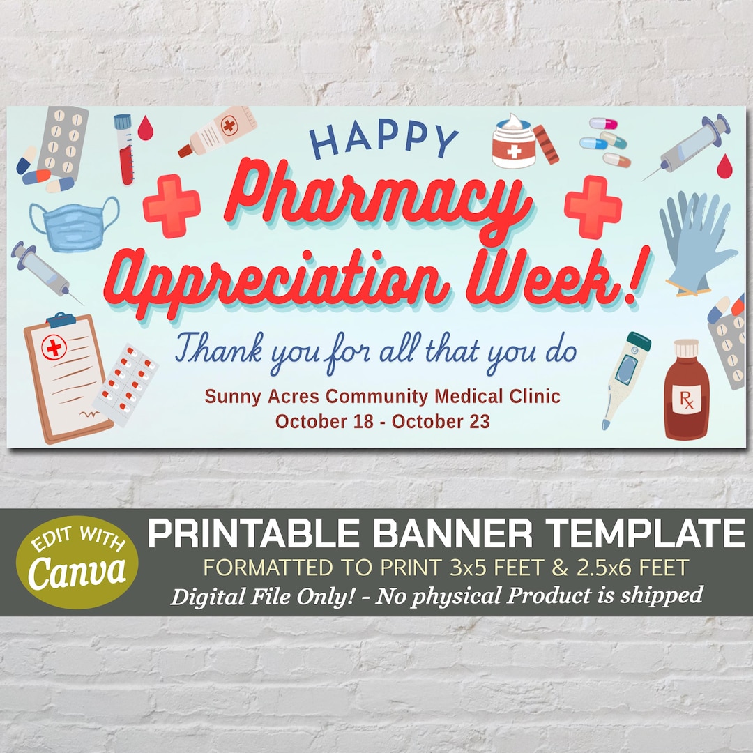 Pharmacy Week Appreciation Banner Template, Pharmacist Appreciation ...