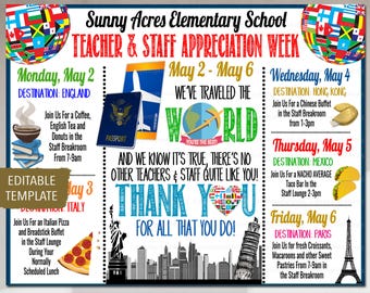Around the World International Themed Teacher Appreciation Week Door ...