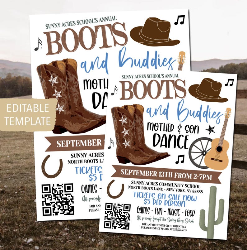 Boots and Buddies Dance Theme, Mother Son Barn Dance School Church ...